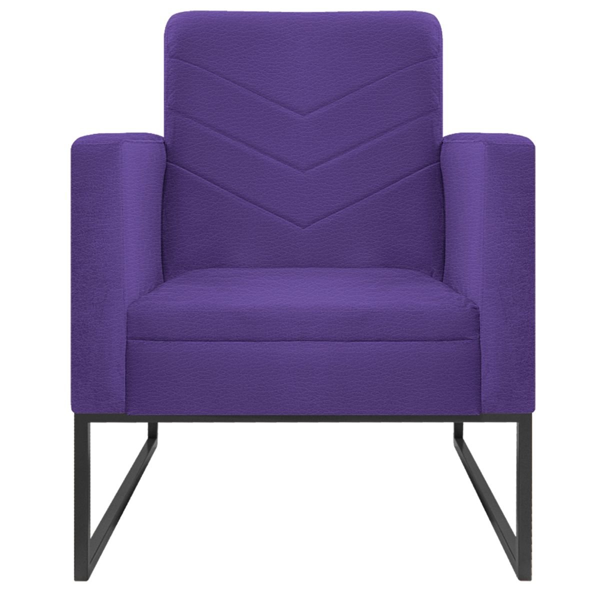 Poltrona Bella Base de Ferro Preta Corano - Doce Sonho Móveis - Roxo | MadeiraMadeira