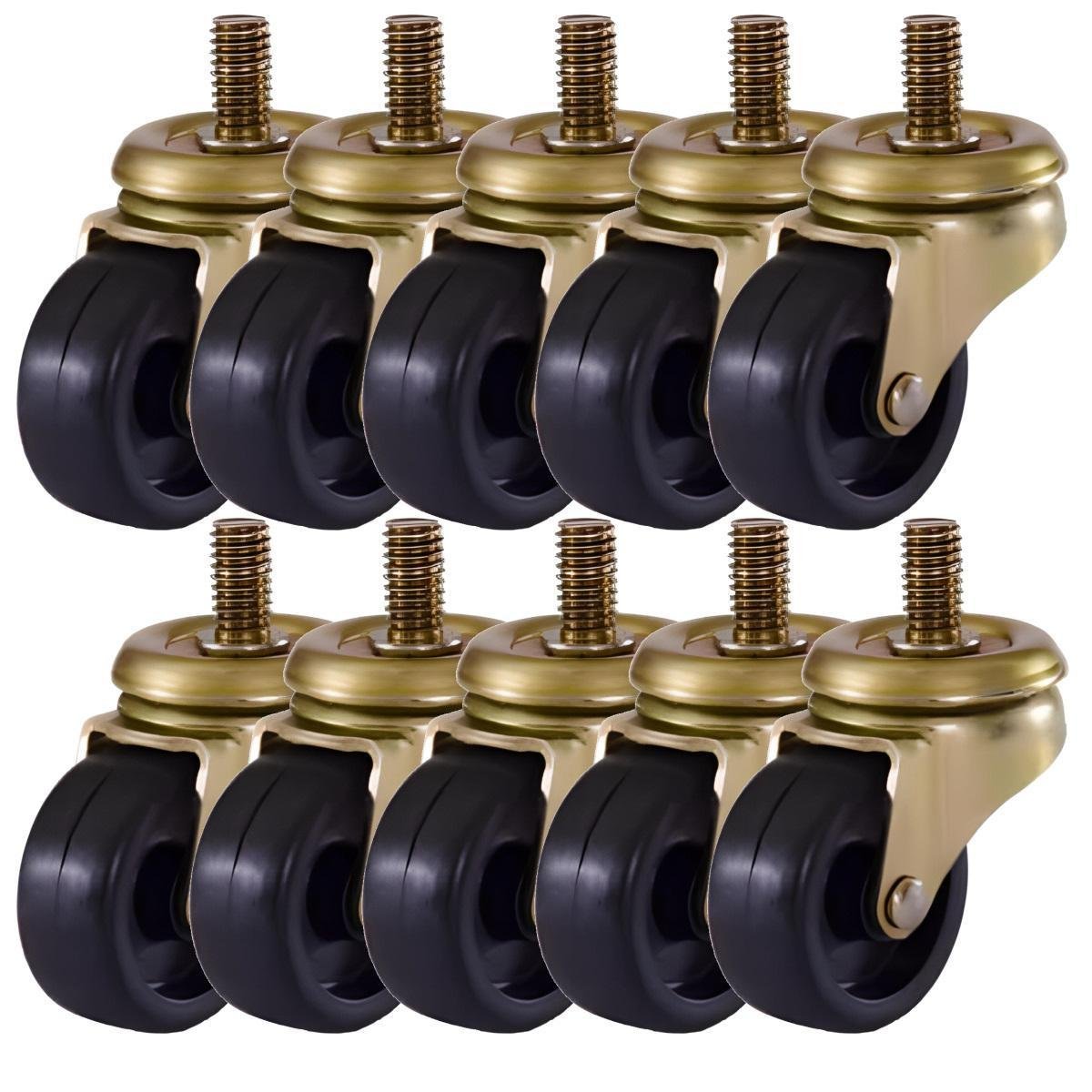 Kit 10 Rodizio Para Freezer Espiga Giratório Sem Freio 1.5/8 41Mm Nylon ...