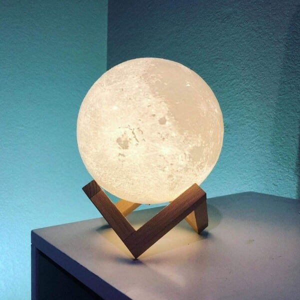 Luminária Super Lua Cheia Abajur Touch de Mesa Iluminaçao LED Decoraçao ...