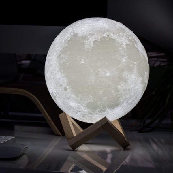 Luminária Super Lua Cheia Abajur Touch de Mesa Iluminaçao LED Decoraçao ...