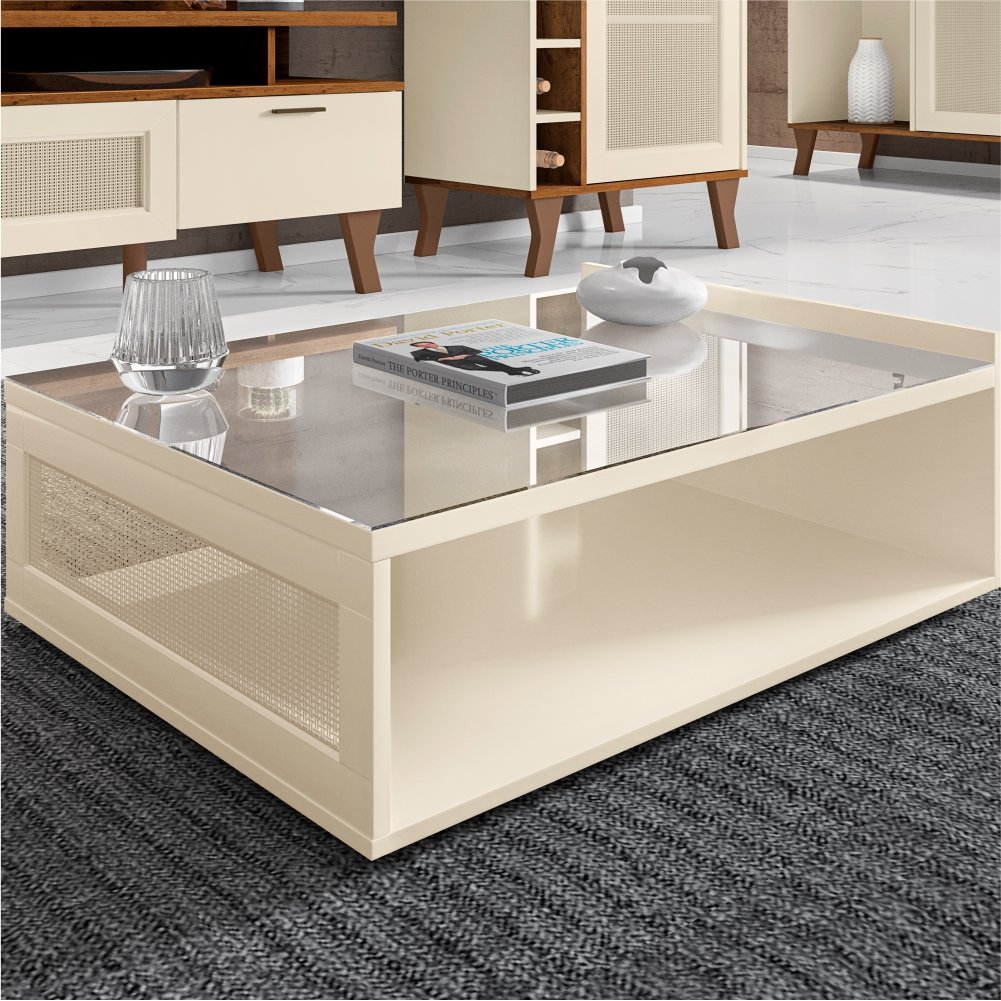 Mesa De Centro Para Sala De Estar Arcade Off White | MadeiraMadeira