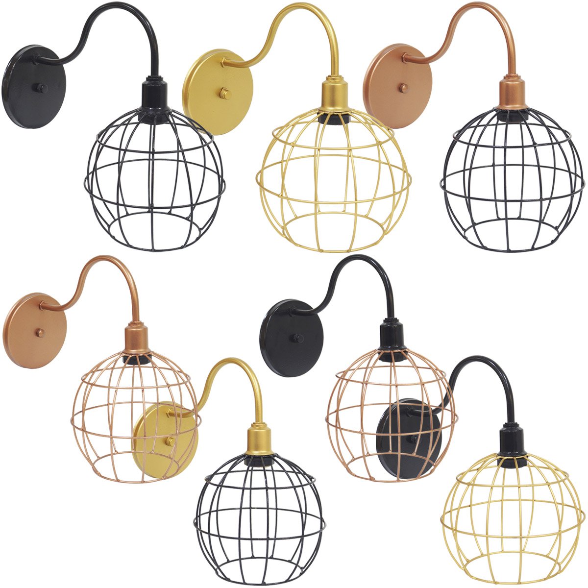 Luminária Arandela de Parede Aramada Globo Industrial Retro Vintage Agp ...