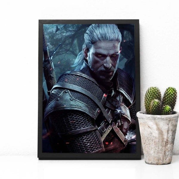 Quadro com Moldura The Witcher, Geralt de Rivia - 30x40cm | MadeiraMadeira