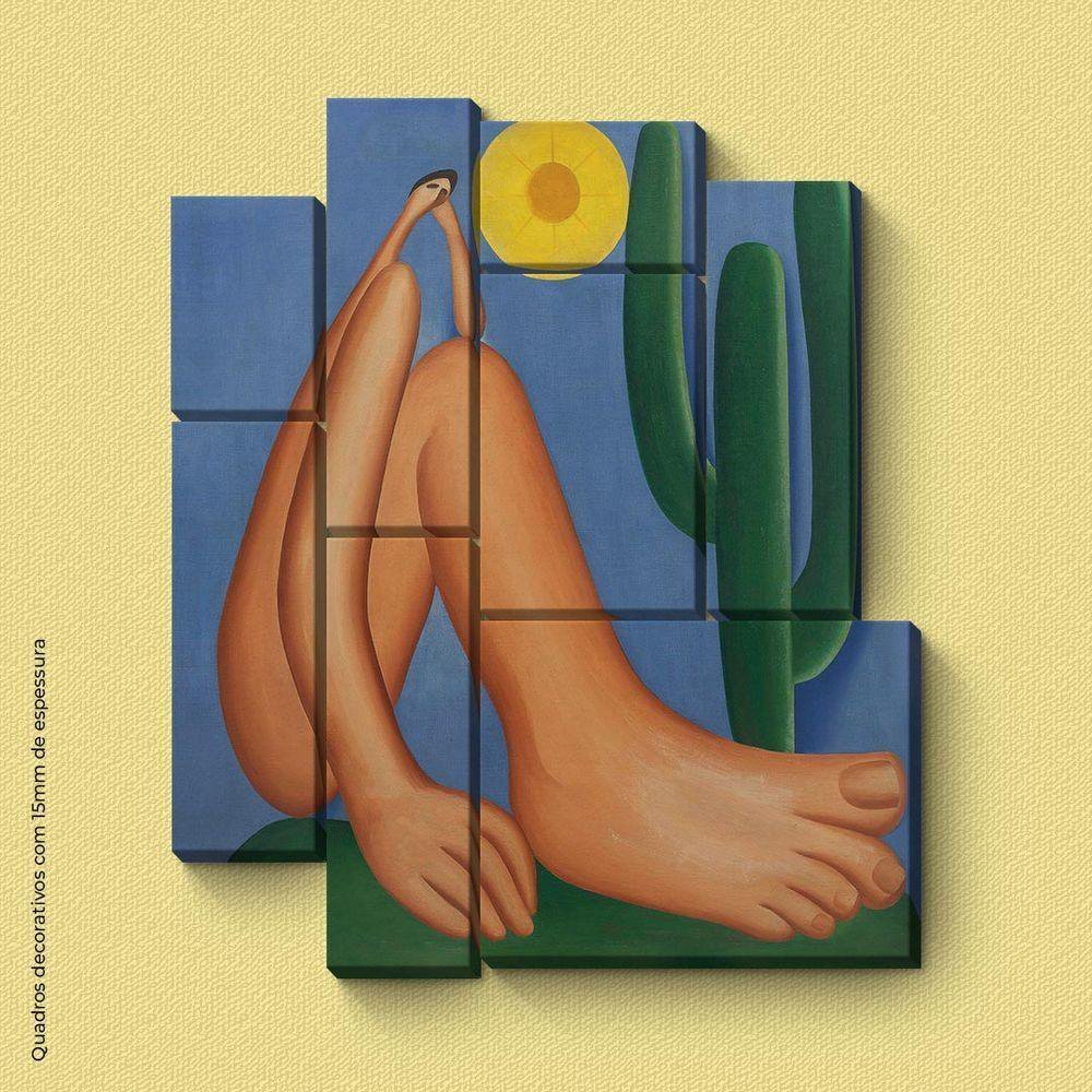 Abaporu De Tarsila Do Amaral - Quadro Ou Placa 8Pçs 15mm | MadeiraMadeira