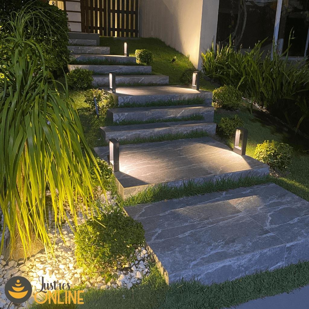 Kit de 2 Luminárias Balizador Moderno Retangular de Jardim Piso Led ...