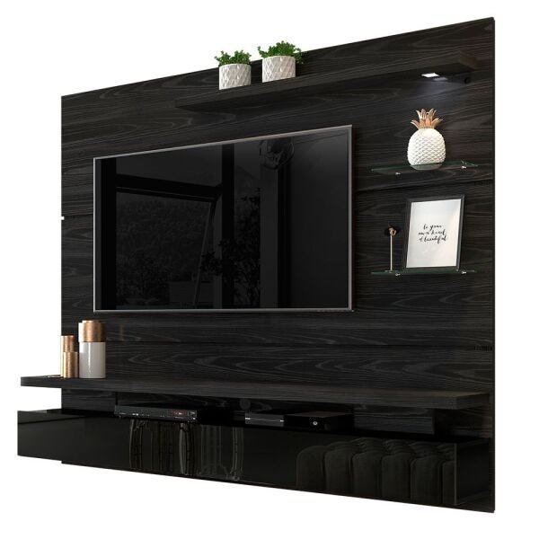 Painel Home Suspenso TV 65 Polegadas Greco - Preto Ébano/Preto Brilho ...