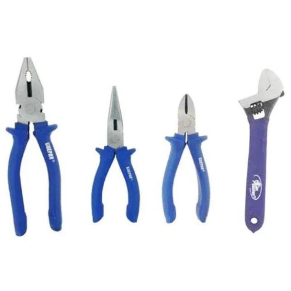 Kit Com 03 Alicates + 01 Chave Inglesa | MadeiraMadeira