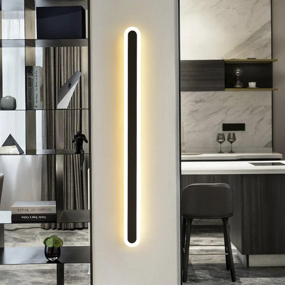 Arandela Linear Acrilico Borda Luminosa 60 Cm Led Lup98 | MadeiraMadeira