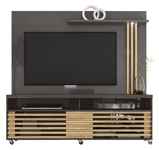 Home para TV até 65 polegadas Aussie Ultimate:Titânio/Carvalho ...