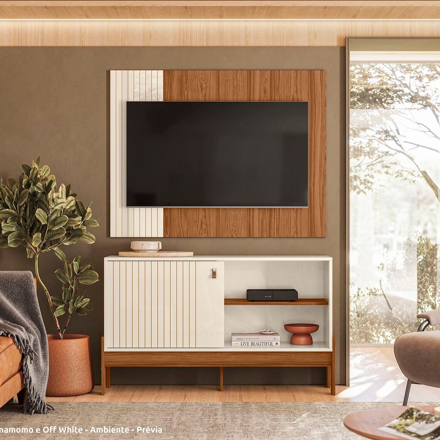 Rack com Painel para Tv 42 Polegadas Wood | MadeiraMadeira