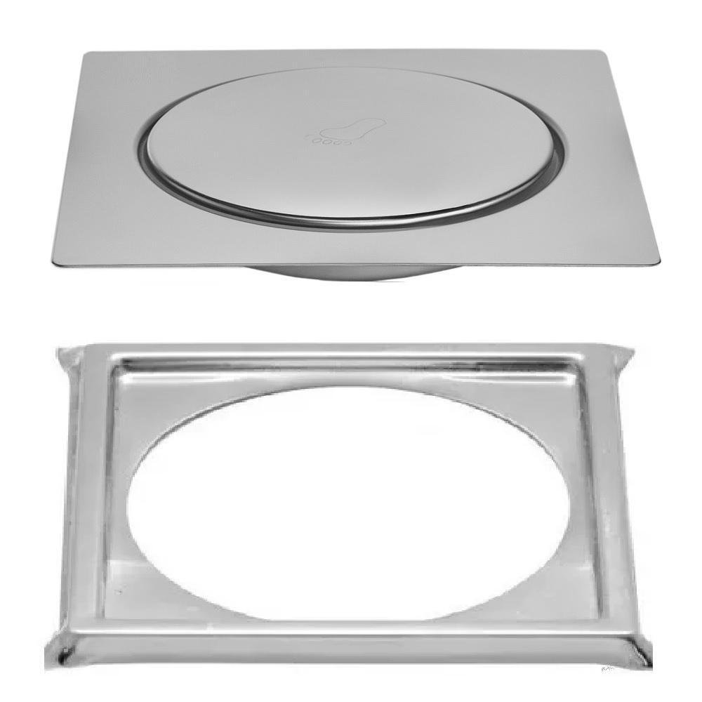 Ralo Click Inteligente em Inox 10x10 Cm + Porta Grelha | MadeiraMadeira