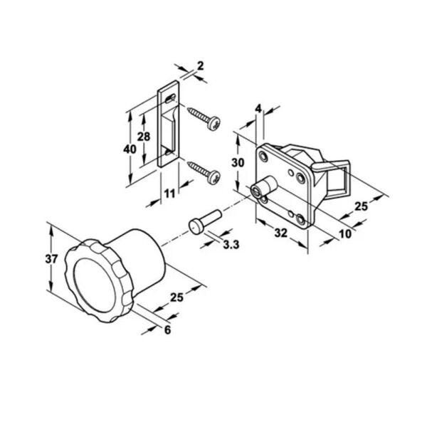 Fechadura Magnética Oculta Safe-Fix sem Puxador Hafele | MadeiraMadeira