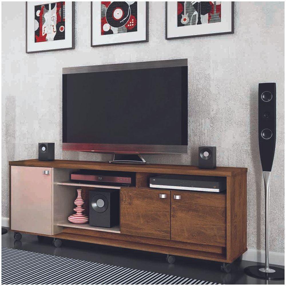 Bancada Dallas Canela/Off White 3 Portas 2 Prateleiras 5 Nichos E ...