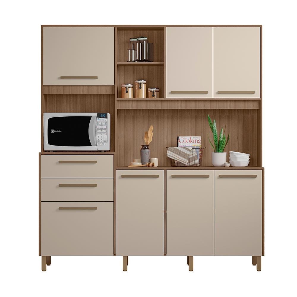 Armário de Cozinha Compacto - 7 Portas e 2 Gavetas | MadeiraMadeira