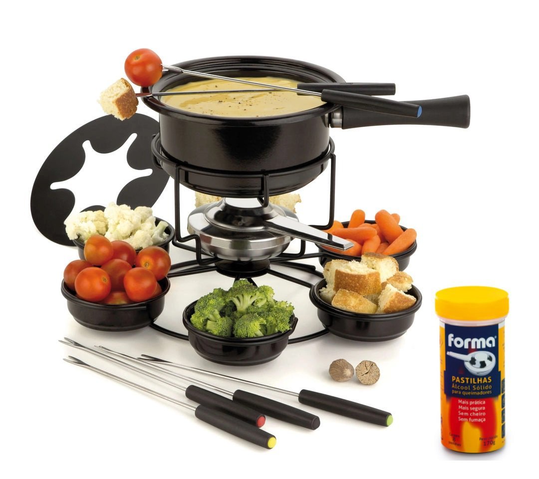 Kit Fondue Viena Carrousel com Pastilhas Queimador Forma | MadeiraMadeira