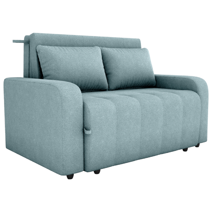 Sofa Cama 2 Lugares 138 Cm Amora Tecido Boucle F495 Azul Milani Store | MadeiraMadeira