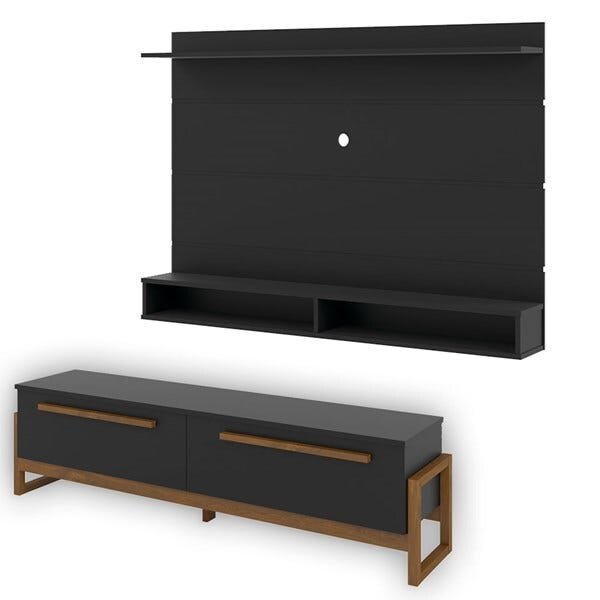 Conjunto Sala Rack Mercurio Painel Marte para TV até 65 Polegadas | MadeiraMadeira