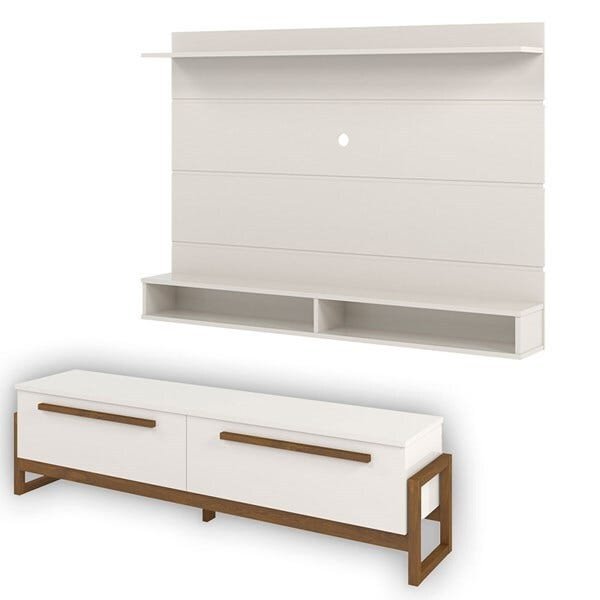 Conjunto Sala Rack Mercurio Painel Marte para TV até 65 Polegadas | MadeiraMadeira