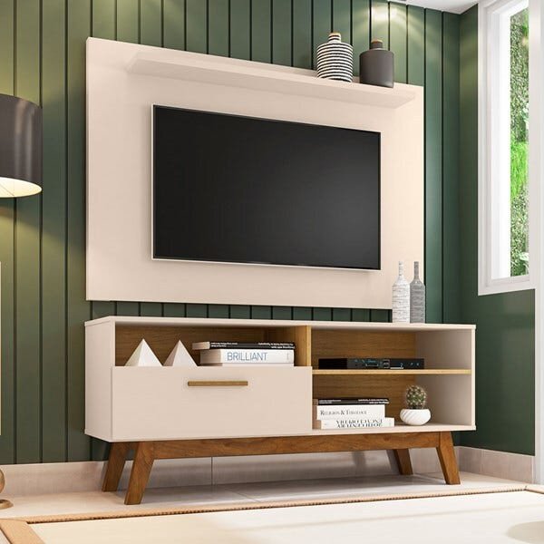 Conjunto Sala Painel Kenzotv 50 Polegadas e Rack Paladio | MadeiraMadeira