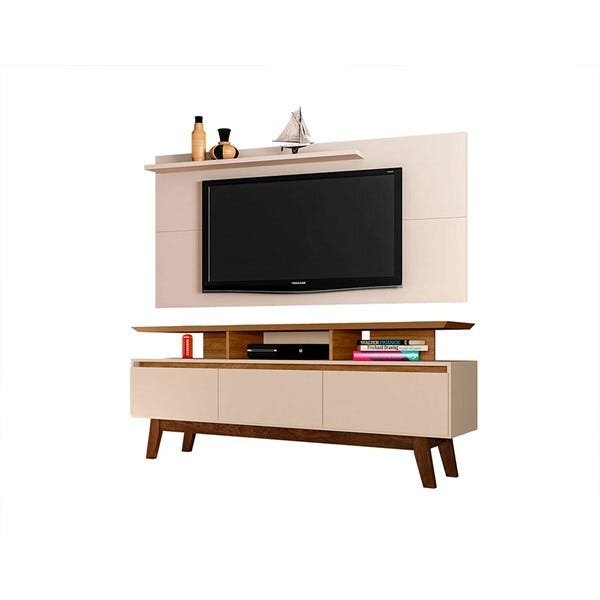 Conjunto Sala TV Rack 3 Portas Painel 55 Polegadas Ap. Opala | MadeiraMadeira