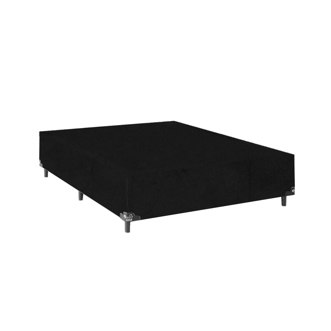 Base Box Viúva - Suede Preto | MadeiraMadeira