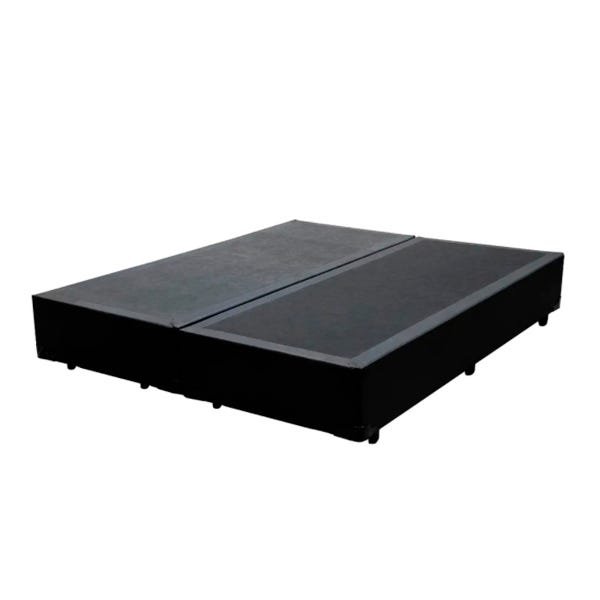 Base Box Queen Bipartido - Suede Preto | MadeiraMadeira