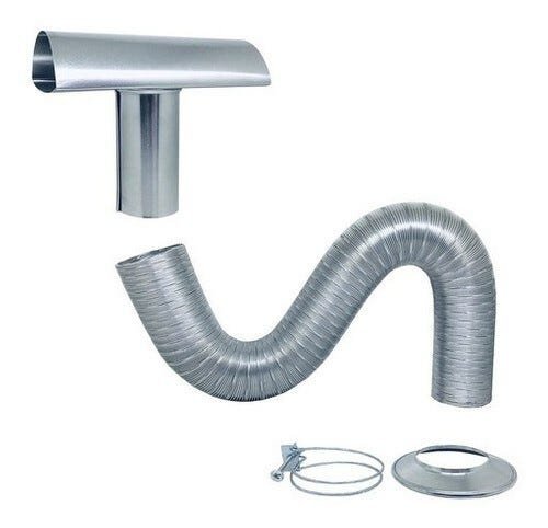 Chamine + Tubo Aluminio para Aquecedor a Gas 90Mm 1,5Mts Kit ...