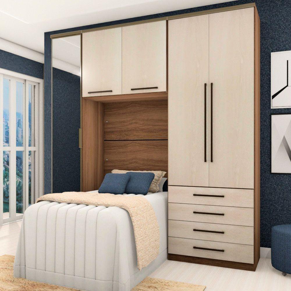Guarda Roupa Solteiro Modulado E 4 Gavetas Vanilla C/ Legno ...