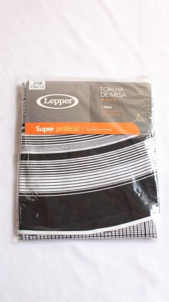 Toalha de Mesa Lepper Redondo Preto/Branco | MadeiraMadeira