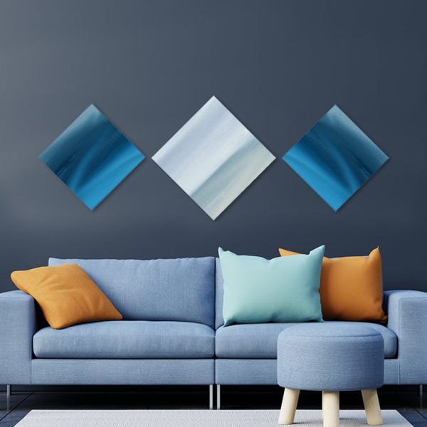 Kit Quadros Decorativos Tons de Azul | MadeiraMadeira