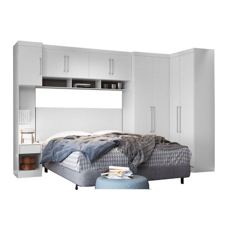 Quarto Modulado Casal Modena V 6 Peças (1 Armário Aéreo + 3 Guarda ...