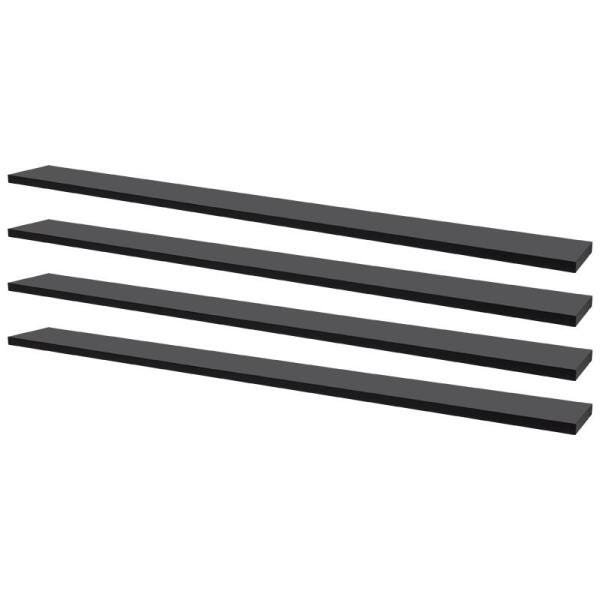 Kit 4 Prateleiras 80 x 10cm Preta Suporte Invisível | MadeiraMadeira