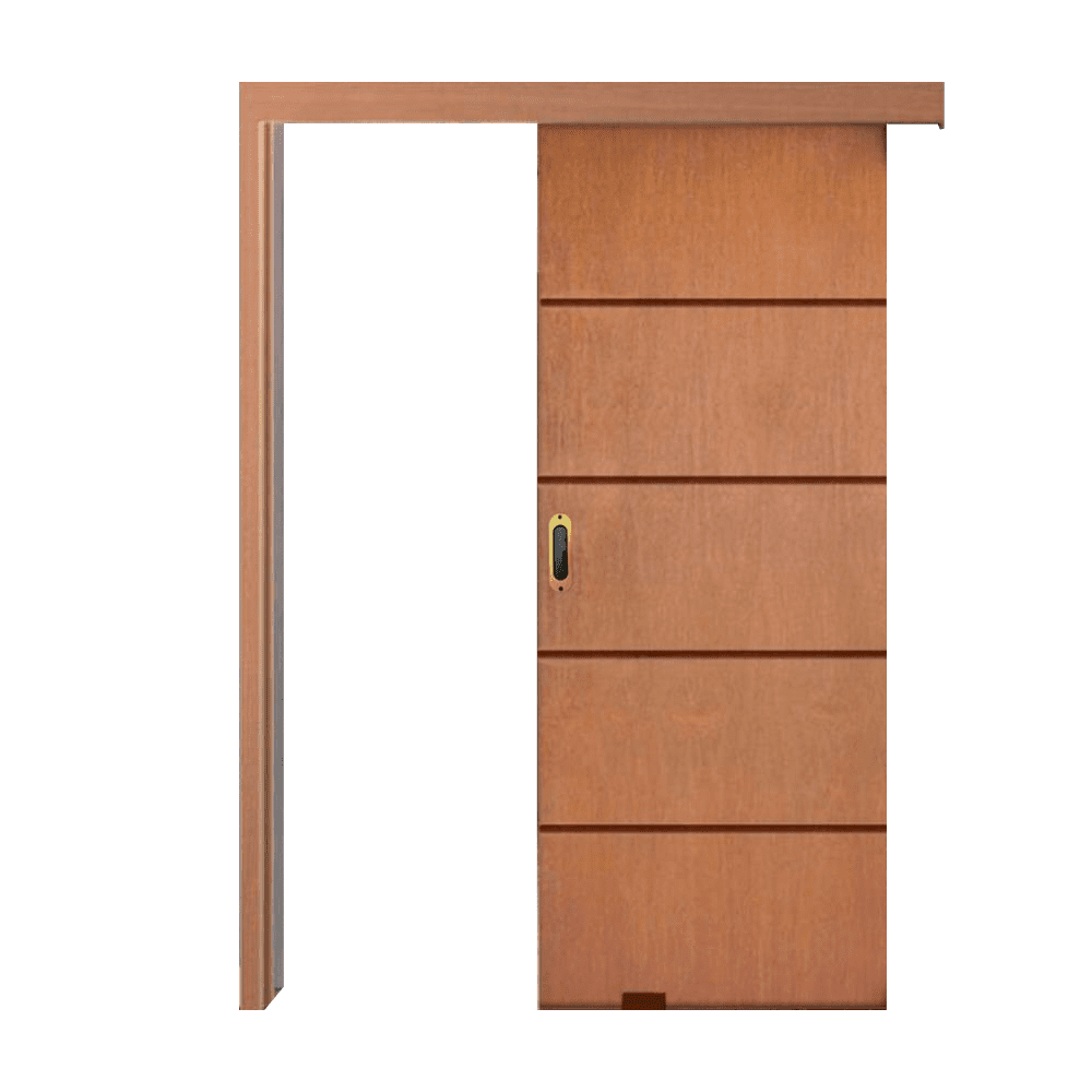 Porta de Correr Madeira 210x70 frisada com Fechadura Pontokit ...