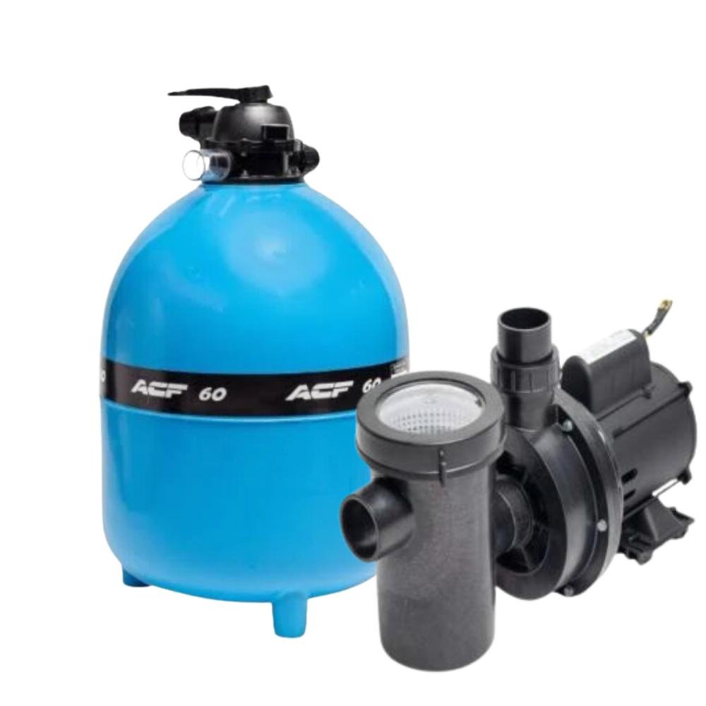 Filtro Acf 60 - 104mil L + Bomba C/ Pré-filtro P/ Piscina 1 Cv ...
