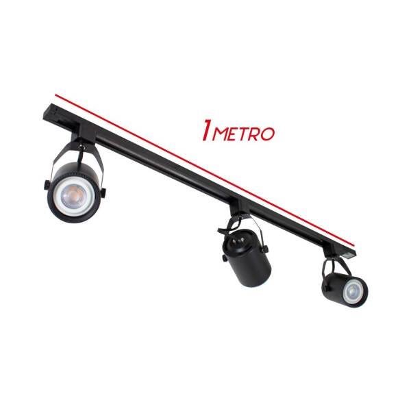 Kit Trilho Eletrificado 1M + 3 Spot Preto + 3 LED Par20 3000K St1978 ...