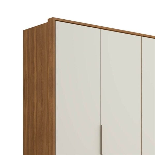 Guarda-Roupa Forbet 267cm com 6 Portas e 6 Gavetas Amêndoa / Off-White ...