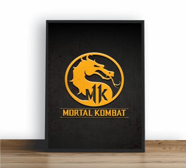 Quadro Decorativo Poster Mortal Kombate Simbolo Logo Mk | MadeiraMadeira