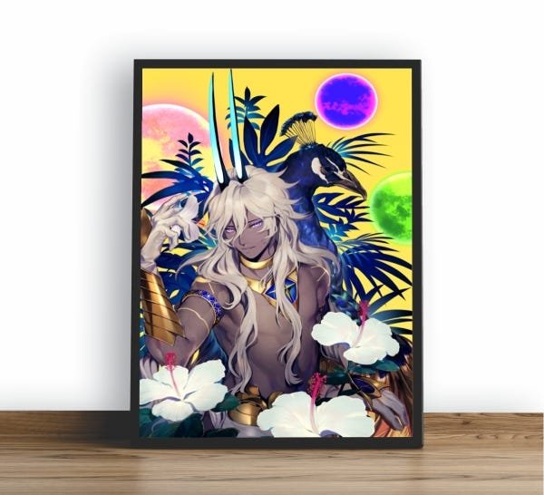 Quadro Decorativo Poste Berserker.(Arjuna.Alter) Retro | MadeiraMadeira