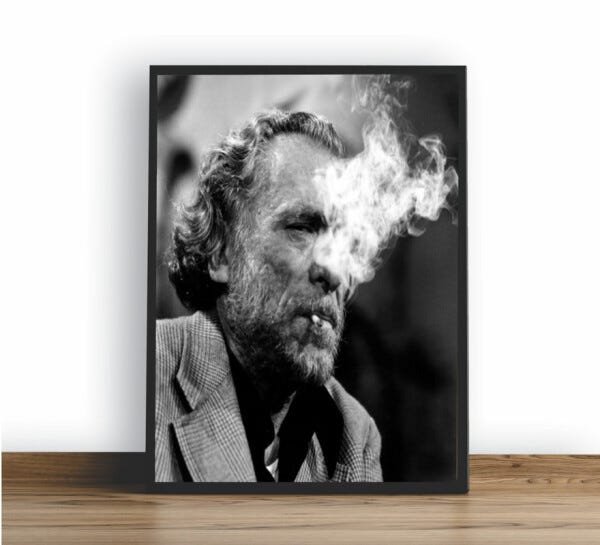 Quadro Decorativo Poster Charles Bukowski Escritor Poeta | MadeiraMadeira