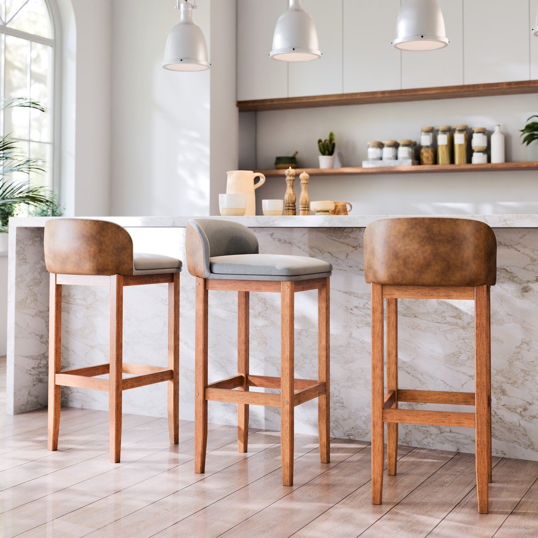 Kit 3 Banqueta Quadrada Estofado Confortavel Linho Luxuoso Conjunto ...