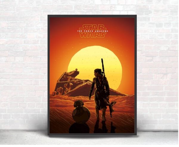 Quadro Decorativo Poste Star-Wars-A-Force-Awakens | MadeiraMadeira