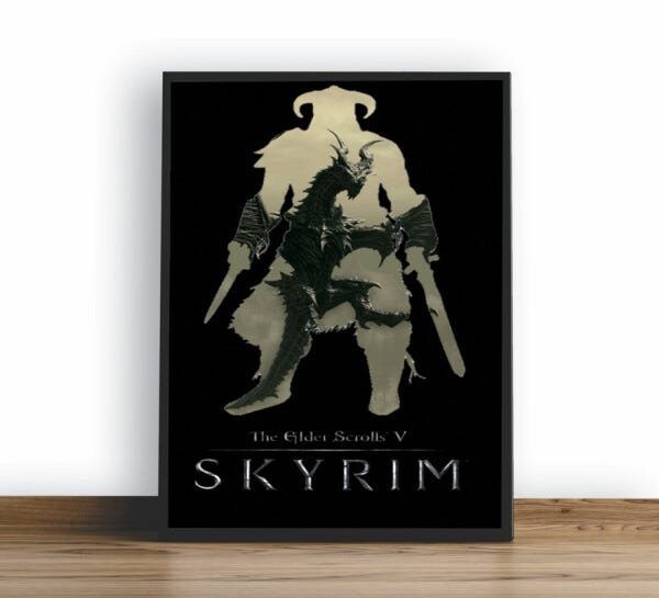 Quadro Decorativo Poster Skyrim Game Rpg | MadeiraMadeira