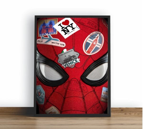 Quadro Decorativo Poste Spider-Man-Far-From-Home Retro | MadeiraMadeira