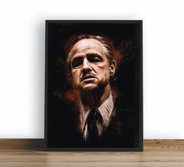 Quadro Decorativo Poster O Poderoso Chefao Filme Corleone | MadeiraMadeira