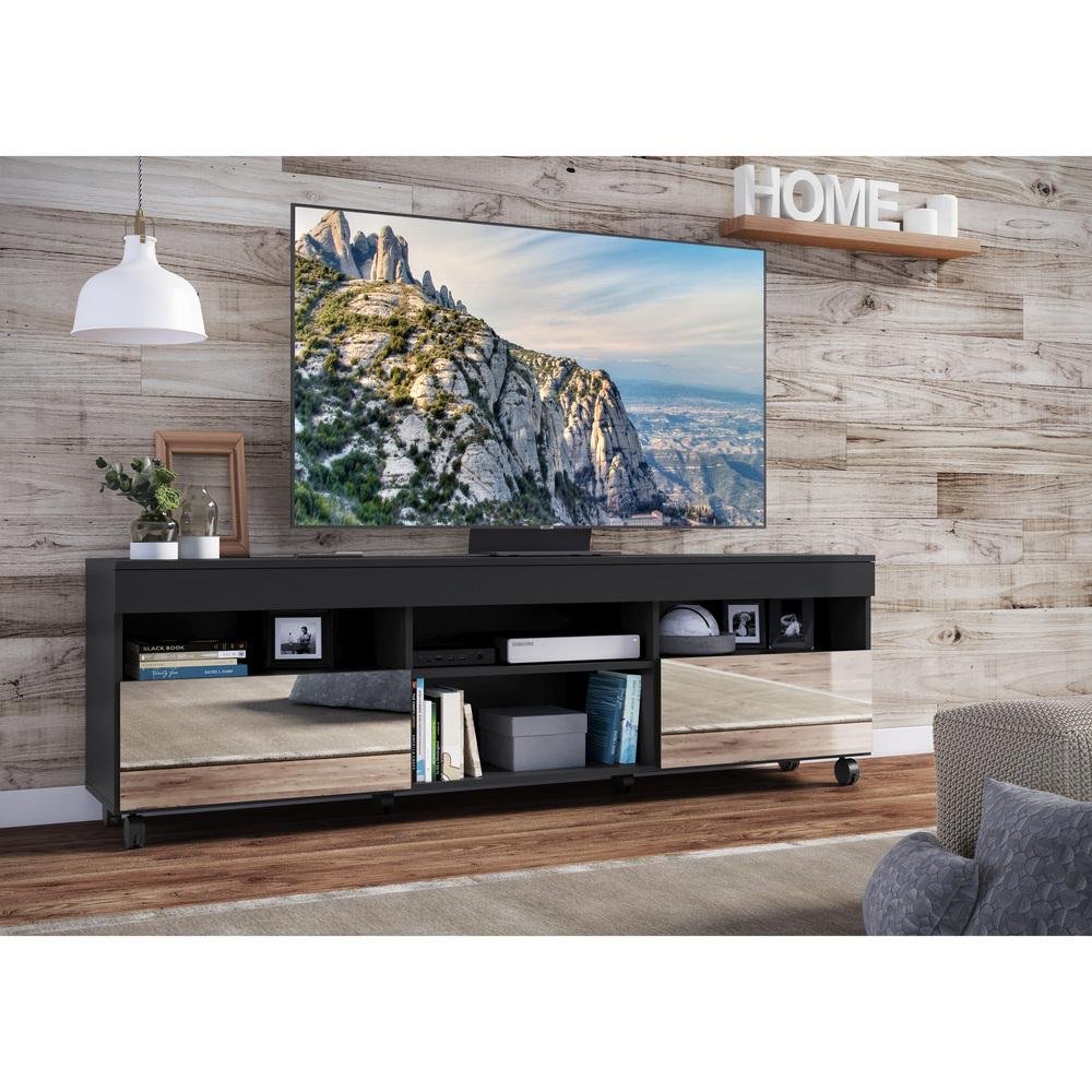 Rack com Rodízios e Espelho para TV até 65" Multimóveis Paris FG3330 ...