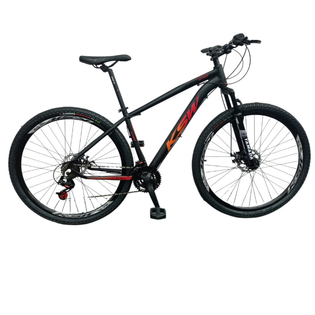 BICICLETA ARO 29 KSW XLT 21V MTB DISCO PTO/VERM/LAR TAM 17 | MadeiraMadeira