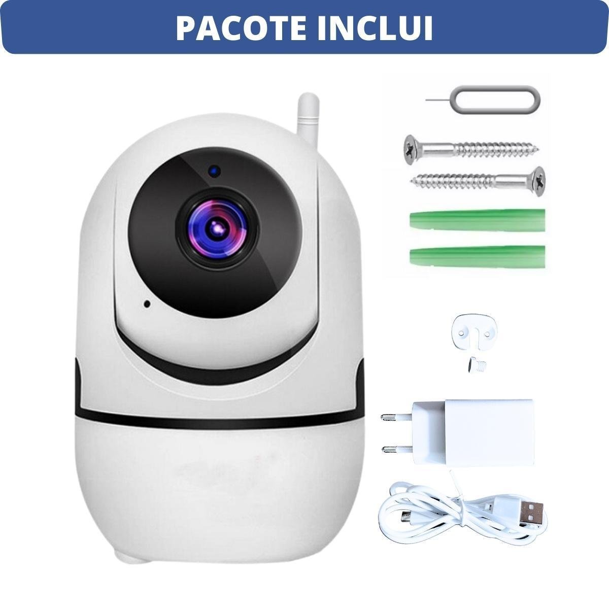 Câmera Wifi Robô 360º Sensor Presença Audio Visão Noturna | MadeiraMadeira
