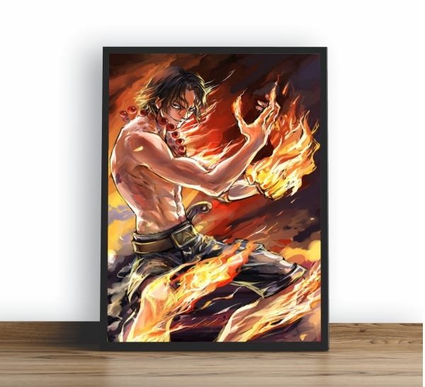 Quadro Decorativo Poste One Piece Fire Man Classico | MadeiraMadeira