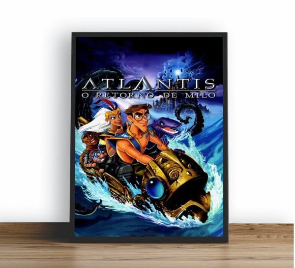 Quadro Decorativo Poste Atlantis Mar Água Animação Retro | MadeiraMadeira
