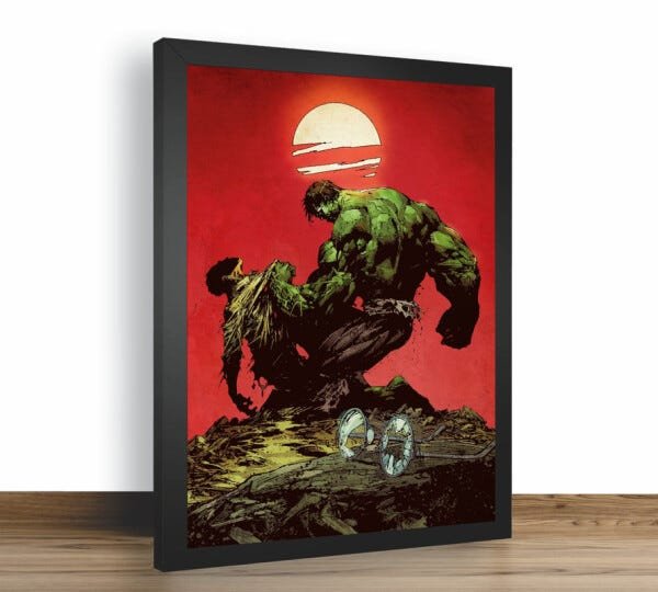 Quadro Decorativo Poste Hulk Contra O Mundo | MadeiraMadeira